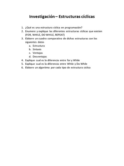 Investigación Estructuras Ciclicas Pdf