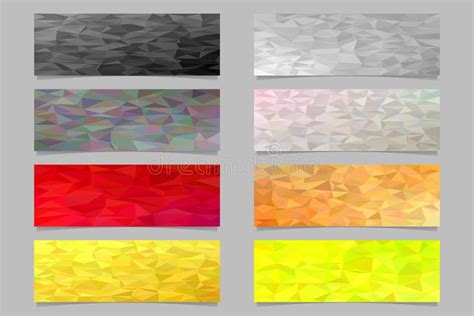 Abstract Irregular Triangle Mosaic Banner Template Background Set Trendy Vector Graphic