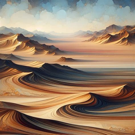 Abstract Desert Landscape Art Tranquil Vistas And Earthy Tones Ai Art