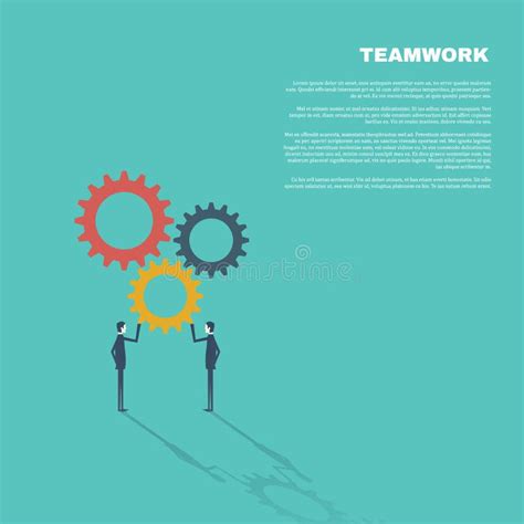 Business Concept Of Teamwork In Modern Flat Design Vector Illustration Two Businessmen