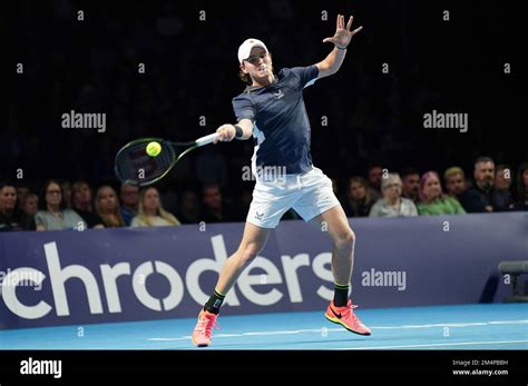 Scotlands Aidan Mchugh During His Match Against Englands Paul Jubb On Day Two Of Schroders