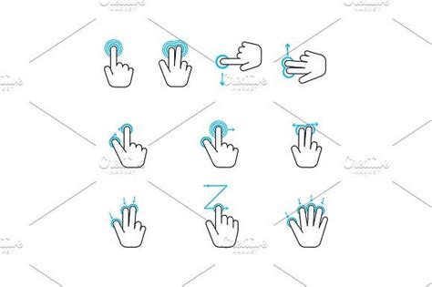 Hand Touchscreen Gestures Device Set Touch Screen Screen Icon Phone Icon