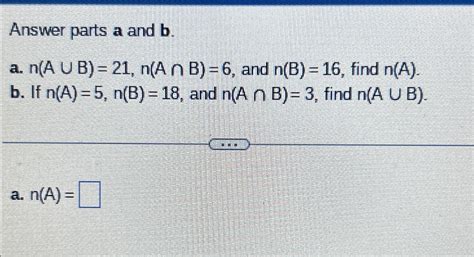 Solved Answer Parts A And B A N AB N AB And Chegg Com