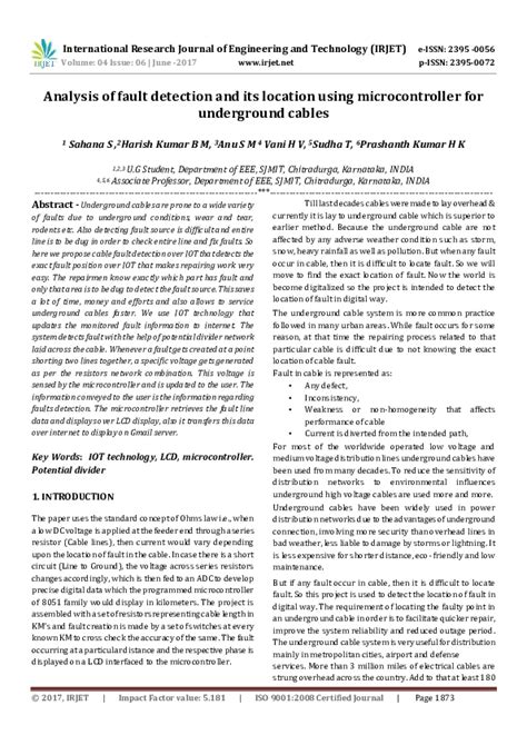 pdf analysis of fault detection and its location using