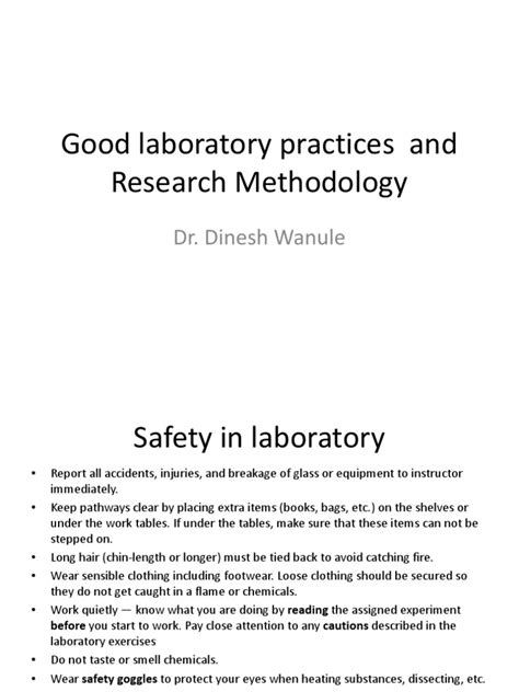 Good Laboratory Practices Pdf Ph Lens Optics