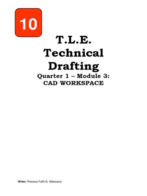 Adm Td10 Q1 M1 L1 Sub 3 Lesson 3 Cad Workspace Download Free Pdf