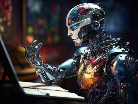 Premium Ai Image Humanoid Robot Working Like Human And Performing Tasks