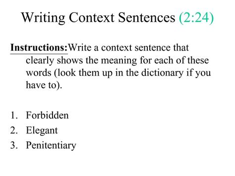 Ppt Writing Context Sentences 2 24 Powerpoint Presentation Free