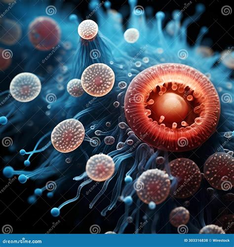 Ai Illustration Of A Microscopic Image Of Protozoa Royalty Free Cartoon