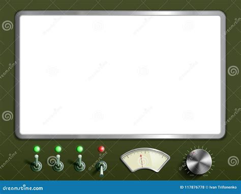 Retro Dashboard Hands On Radio Control Panel With Switches Technical Connection Ports Tuners