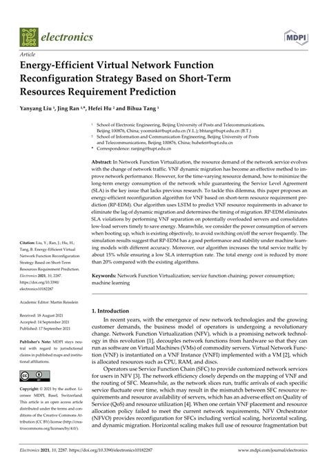 Pdf Energy Efficient Virtual Network Function Reconfiguration