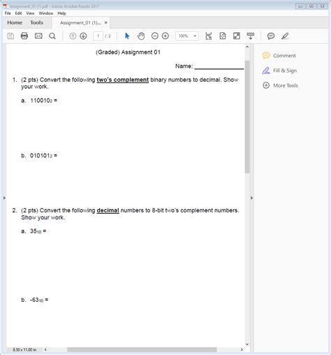 solved x assignment 01 1 pdf adobe acrobat reader 2017