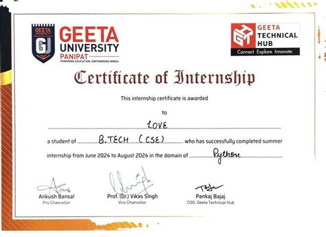 Love On Linkedin Python Programming Internship Geetatechnicalhub Coding Techjourney