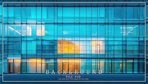 Modern Glass Facade Of A Building With Illuminated Windows At Dusk Premium Ai Generated Psd