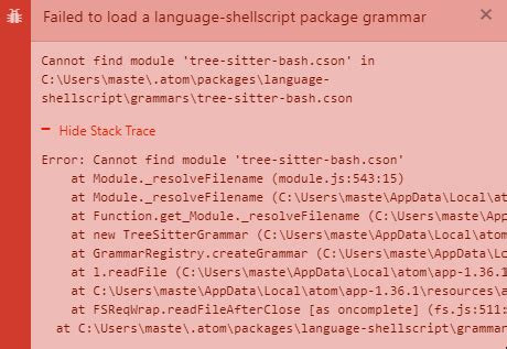 Failed To Load A Language Shellscript Package Grammar Issue Atom Language Shellscript