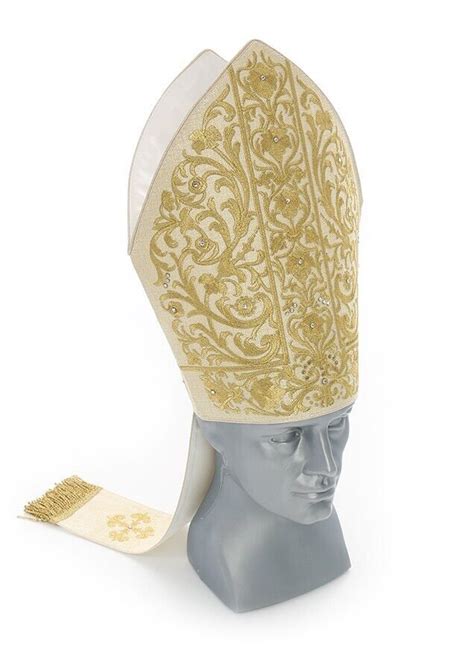 Gold Bishops Miter Mitre Swarovski Crystals Vestment Dorada Mitra Oro