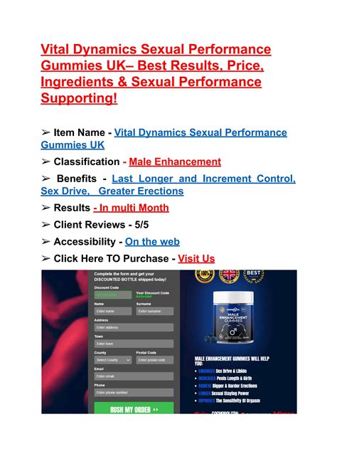 Vital Dynamics Sexual Performance Gummies Uk Best Results Price Ingredients And Sexual