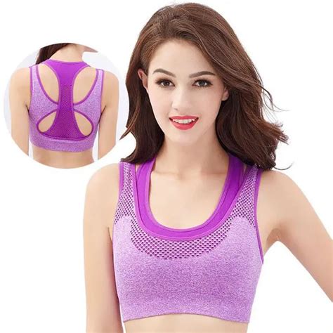 Crop Top Sports Bra Women Fitness Gym Seamless Bra Sports Shockproof Brassiere Yoga Padded