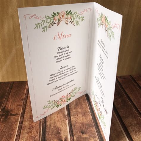 Menu Cardápio De Casamento Livreto Elo7 Produtos Especiais