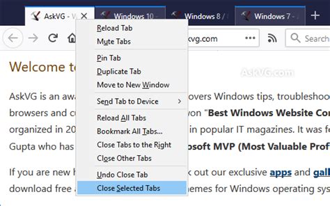 Tip Enable Disable Multiple Tabs Selection Feature In Mozilla Firefox AskVG