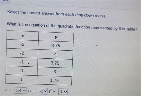 Solved Select The Correct Answer From Each Drop Down Menu What Is The