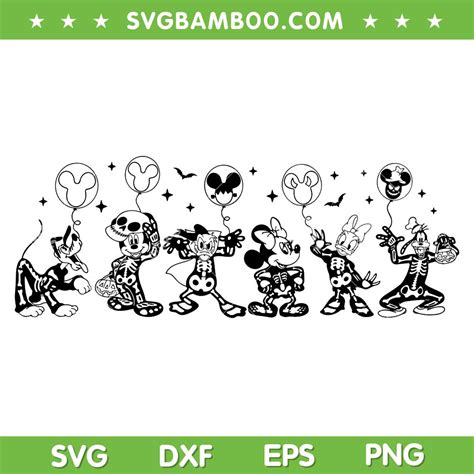 Skeleton Mouse And Friends Halloween Svg