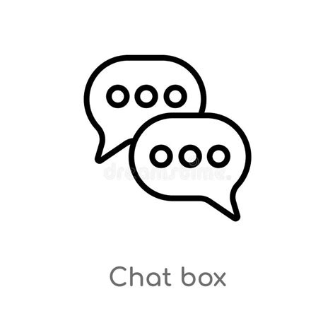 Outline Chat Box Vector Icon Isolated Black Simple Line Element Illustration From Social