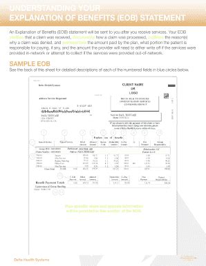 Fillable Online Explanation Of Benefits EOB Statement Fax Email Print PdfFiller