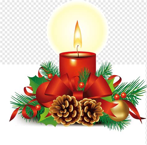 산타 클로스 크리스마스 상징 일러스트 레이 션 붉은 나비 촛불 사진술 장식 양초 Png Pngwing