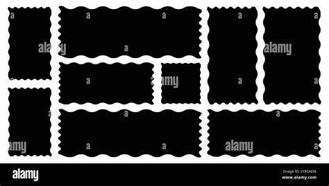 Zigzag Rectangle Retro Zigzag Wavy Psychedelic Rectangles Set