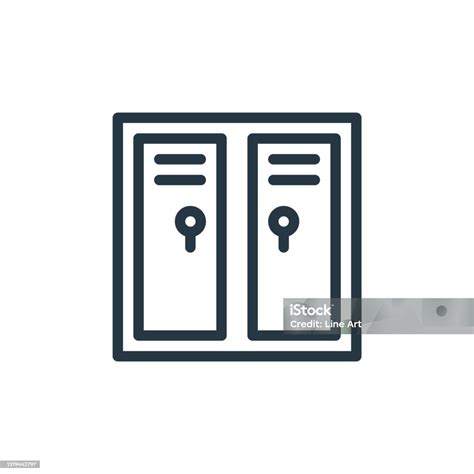 워터 파크 개념에서 사물함 아이콘 벡터 사물함 편집 가능한 스트로크의 얇은 선 그림입니다 웹 및 모바일 앱 로고 인쇄 미디어에