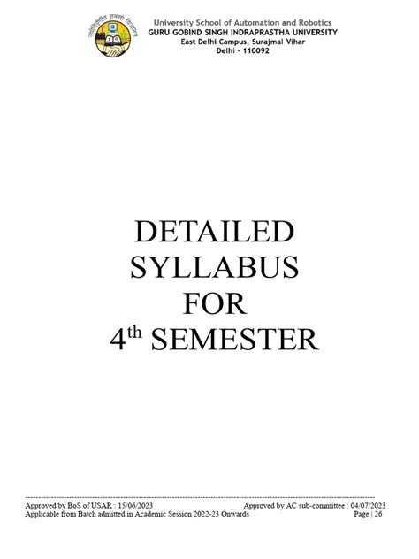 4th Sem Syllabus Pdf