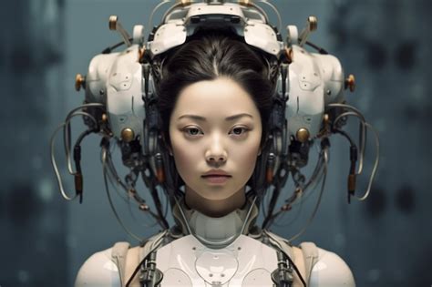 Premium Photo An Asian Woman In A Futuristic Robot Suit