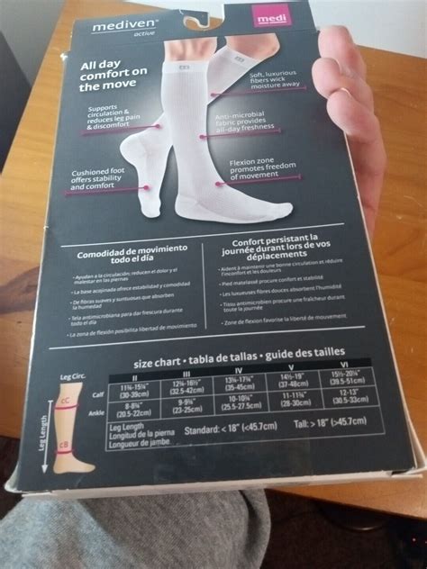 Mediven Active Compression Close Toe Socks Unisex Calf Ct 15 20 Size