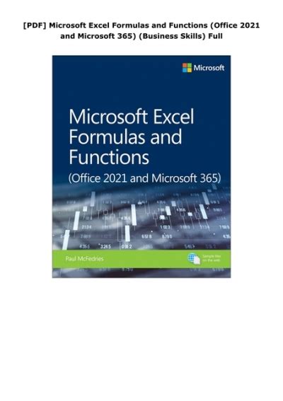 PDF Microsoft Excel Formulas And Functions Office 2021 And Microsoft 365 Business Skills Full