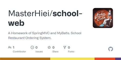 GitHub MasterHiei School Web A Homework Of SpringMVC And MyBatis School Restaurant Ordering