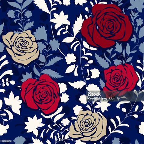 장미와 다채로운 패턴입니다 장식 꽃 완벽 한 패턴입니다 아이폰 커버 섬유 웹 카드 초대장 커튼 벽지 0명에 대한 스톡 벡터 아트 및 기타 이미지 Istock