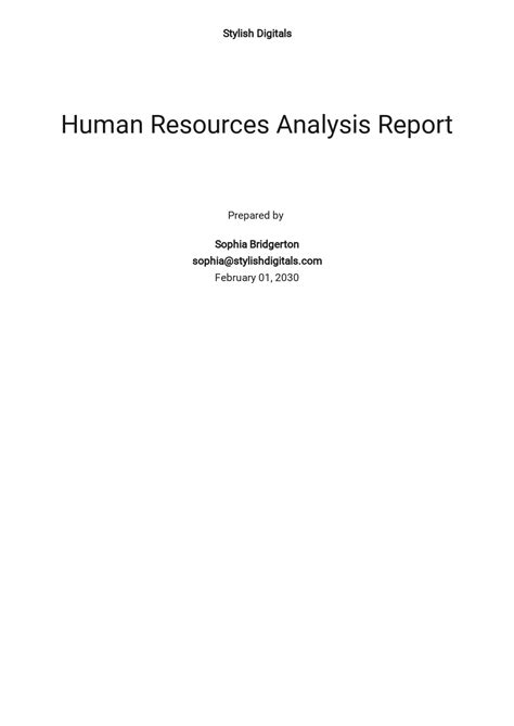 Hr Analysis Report Template Free Pdf Word Doc Apple Mac Pages