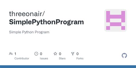 github threeonair simplepythonprogram simple python program