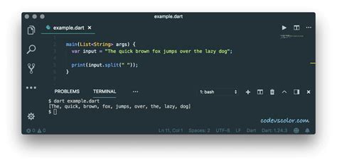 How To Split A String In Dart Codevscolor