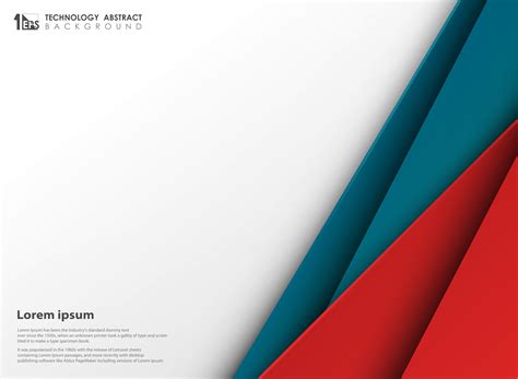 Abstract Technology Blue Red Colors Paper Cut With White Copy Space Background You Can Use For