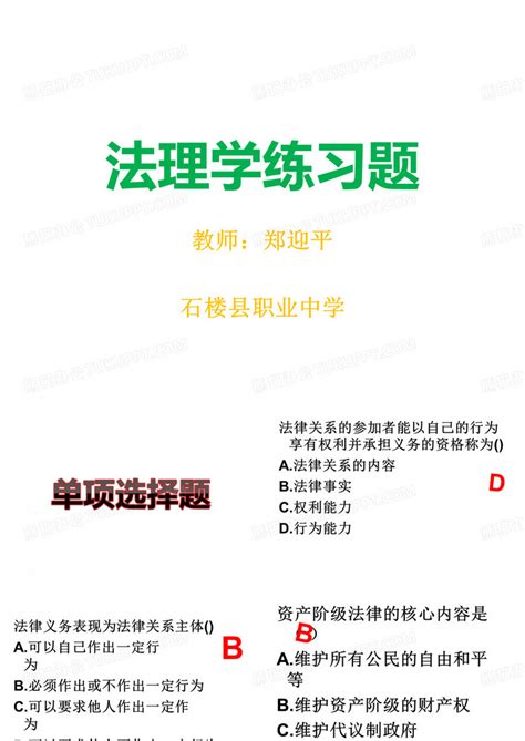 法理学选择题ppt模板下载编号qebgdgab熊猫办公