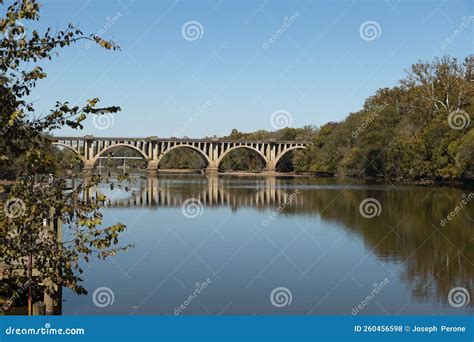 Train Bridge On The Rappahannock Riverin Fredericksburg Virginia Stock