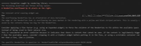 SOLVED Flutter A RenderFlex Overflowed By 61 Pixels On The Right