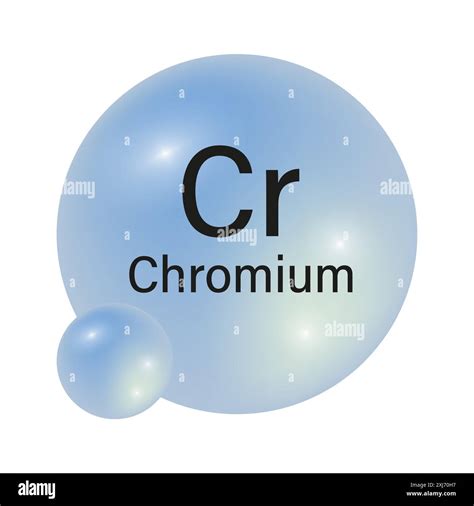 Chromium Element Icon Shiny Blue Sphere Cr Periodic Symbol Vector Illustration Stock Vector