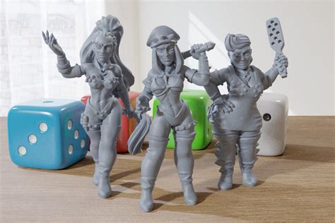 Kinky Mistresses Party 3d Printed Minifigures Proxy Minis For Dnd Baldurs Gate Tabletop