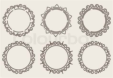 Set Of Six Decorative Round Borders Stock Vector Colourbox