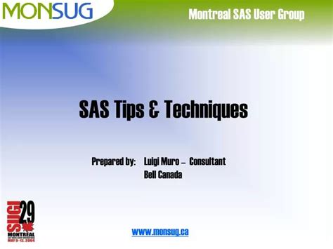 PPT SAS Tips Techniques PowerPoint Presentation Free Download ID