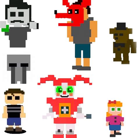 8 Bit Fnaf Characters Fnaf Fnaf Characters Fnaf Drawings