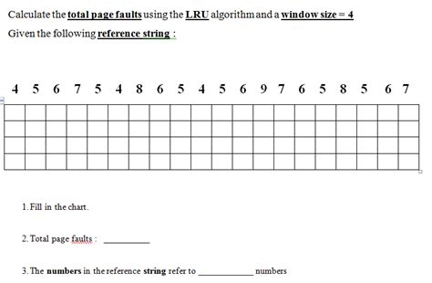 Solved Calculate The Total Page Faults Using The LRU Chegg Com